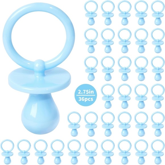 Party Supplies | Blue Plastic Pacifiers For Baby Shower Games Or ...
